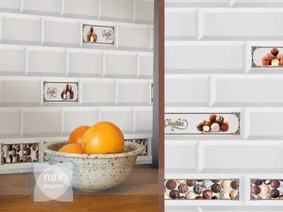 Фартук на кухню из пластика керамика choko 600 мм (длина 3 м) купить в ...